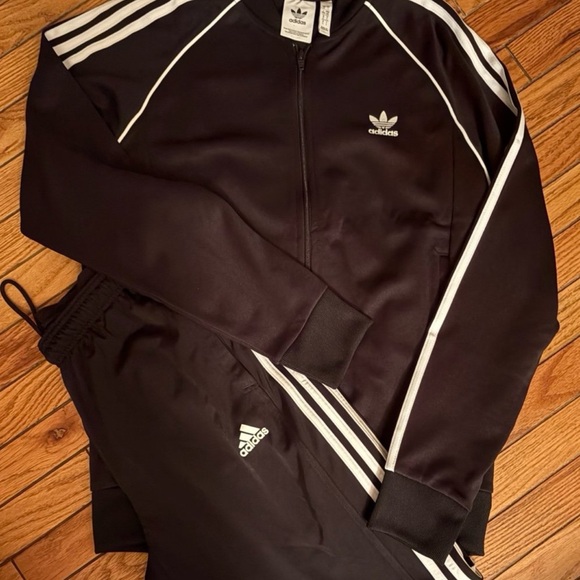 adidas | Other | Adidas Black Track Suit With White Stripes | Poshmark